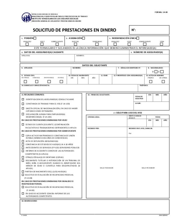 Cómo Obtener La Forma O Planilla 14-100 Del IVSS